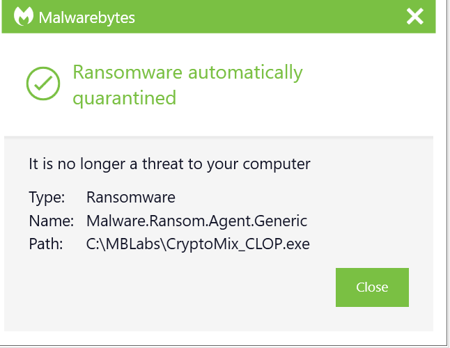 Ransom.Clop - ThreatDown by Malwarebytes